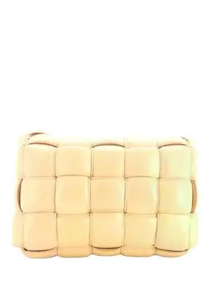 Bottega Veneta Cassette Padded Maxi Intrecciato Leather Crossbody Bag Neutrals