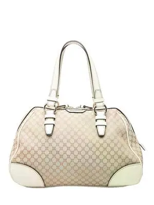 Celine 2008 Macadam Canvas Handbag - Neutrals