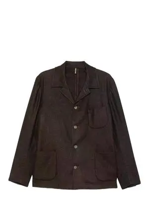 SANTANIELLO Button-up Patch-pocket Suit - Brown