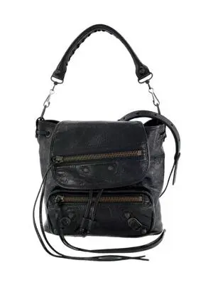 Balenciaga Small Le City Crinkled-leather Backpack Black