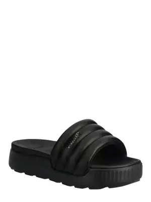 PUMA Karmen Puffy Quilted Logo-plaque Slides - Black