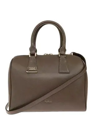 Furla Olivia Grained-leather Tote Bag Grey