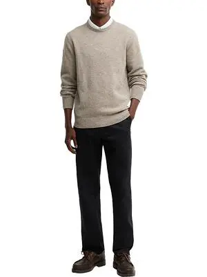Barbour Elbow Patch Crewneck Sweater - Stone