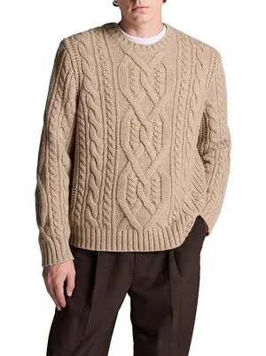 VINCE Mega Cable Wool Blend Crewneck Sweater