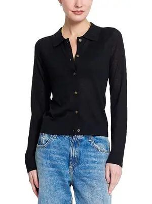 CENTRAL PARK WEST Sienna Sheer Isla Button Up Collared Sweater