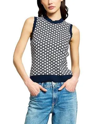 Central Park West Marlo Vest Top - Navy Multicolor