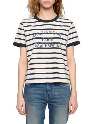 Zadig&Voltaire East Hampton Striped Graphic Tee - Judo