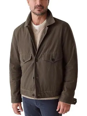 Marine Layer The Sawyer Waxed Cotton Trucker Jacket - Olive