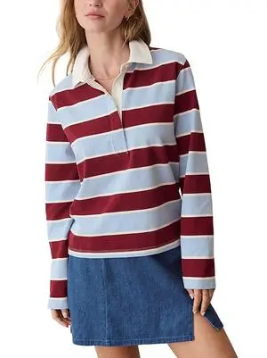 Marine Layer Dream Cotton Rugby Tee - Sky Cabernet
