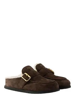 Prada Suede Mules - Dark Brown