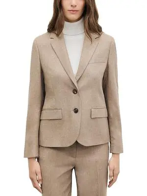 Gerard Darel Jyli Notch Lapel Straight Fit Blazer - Sand