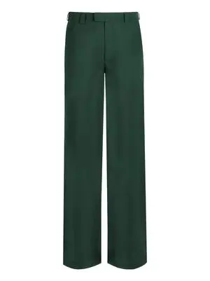 GUNDA HAFNER LTD Mid Rise Straight Leg Merino Trousers - Green