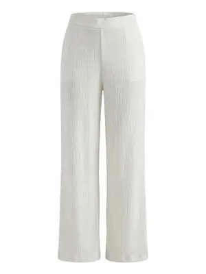 MONLICIA Neutrals Elvara Fluid Viscose Pants Ecru - Beige