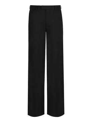 GUNDA HAFNER LTD Black Mid Rise Straight Leg Merino Trousers