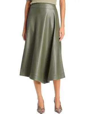 HUGO BOSS Ventara1 Faux Leather Midi Skirt