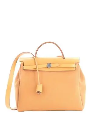 Hermès Herbag 31 Zip Verso Canvas & Leather Shoulder Bag - Brown