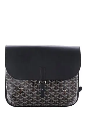 Goyard Coursier Messenger Bag Coated Canvas And Leather - Black