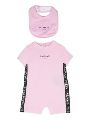 Balmain Logo-print Cotton Babygrow Set - Pink