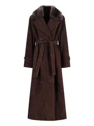 BLANCHA Long-sleeved Trench Coat - Black