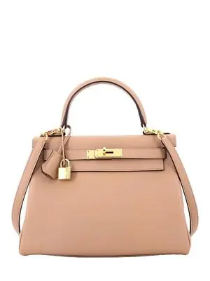 Hermès Kelly 28 Leather Satchel - Chai