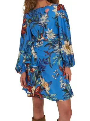 FARM RIO Farm Rio Floral-Printed Wrapped Mini Dress