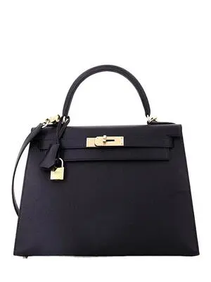 Hermès Kelly 28 Epsom Leather Handbag - Noir