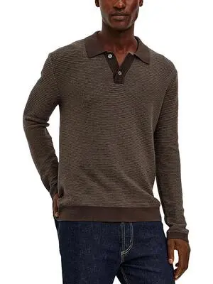 Rails Fulton Cotton Long Sleeve Sweater Polo Cedar