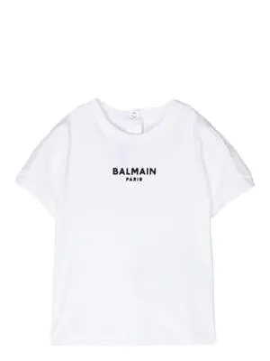 BALMAIN Flocked-logo Cotton T-shirt