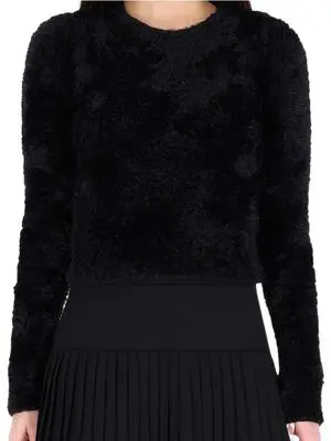 MARINE SERRE Wild Fluffy Knit Fitted Crewneck Jumper - Black
