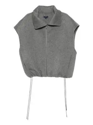Soeur Juno Zip-up Hooded Gilet - Light Gray