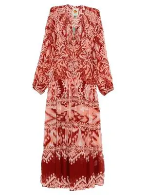 Farm Rio Tropical-print Maxi Dress - Red