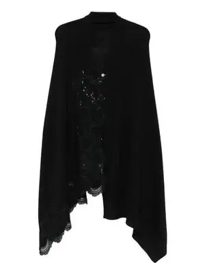 Ermanno Scervino Lace-embellished Draped Cardigan - Black