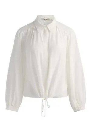 ALICEOLIVIA Margaux Tie Front Blouse - Off White