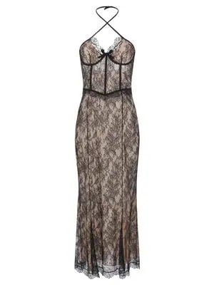 ALESSANDRA RICH Alessandra Rich Halterneck Laced Dress