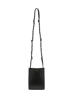 JIL SANDER Tangle Leather Phone Shoulder Bag - Black