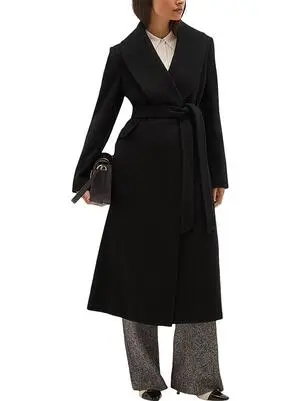 HOBBS LONDON Sara Wool Belted Coat - Black