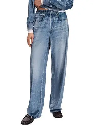 Rag & Bone Rb Miramar Velvet High Rise Wide Leg Pull On Jeans Sutton