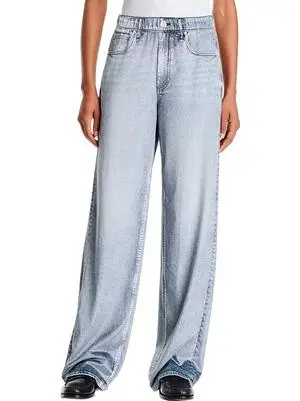 Rag & Bone Miramar Velvet High Rise Wide Leg Pull On Jeans - Wingate