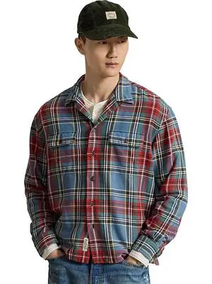 Polo Ralph Lauren Cotton Classic Fit Plaid Flannel Camp Shirt - Red/blue Multi