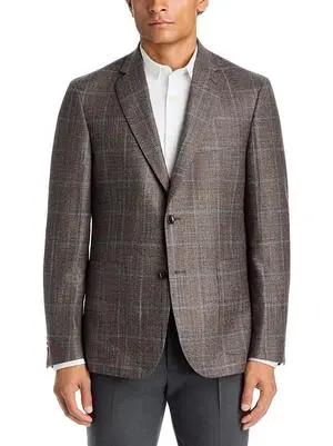 Bloomingdale'S Loro Piana Wool, Silk & Cashmere Tonal Windowpane Sport Coat Exclusive - Brown