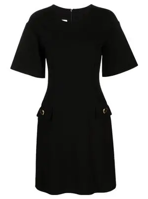 Moschino Fitted Short-sleeved Crewneck Dress - Black