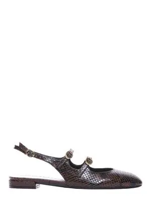 STUART WEITZMAN Buckle Detailed Slingback Flat Shoes - Black