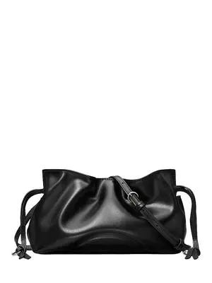 Tory Burch Ella Faux Leather Drawstring Pouch - Black