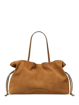 Tory Burch Ella Suede Drawstring Tote - Caramel