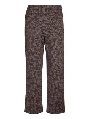 Moschino Logo-jacquard Straight-leg Trousers - Black