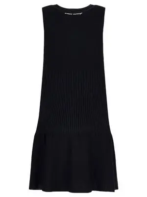 Armani Exchange Ribbed-knit Sleeveless Mini Dress - Black