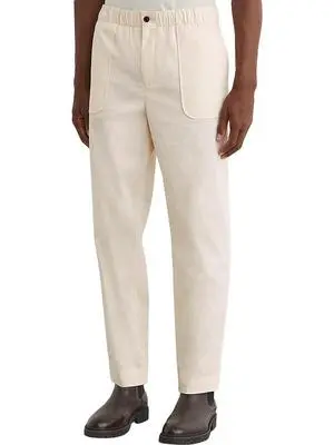 REISS Snap Cotton Blend Tapered Pants
