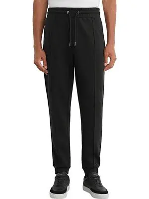 REISS Finn Interlock Drawstring Jogger Pants - Black