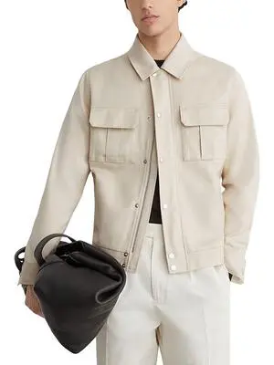 REISS Americas Twill Jacket - Stone