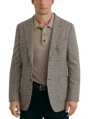 REISS Tuscan Wool Blend Blazer - Brown/white